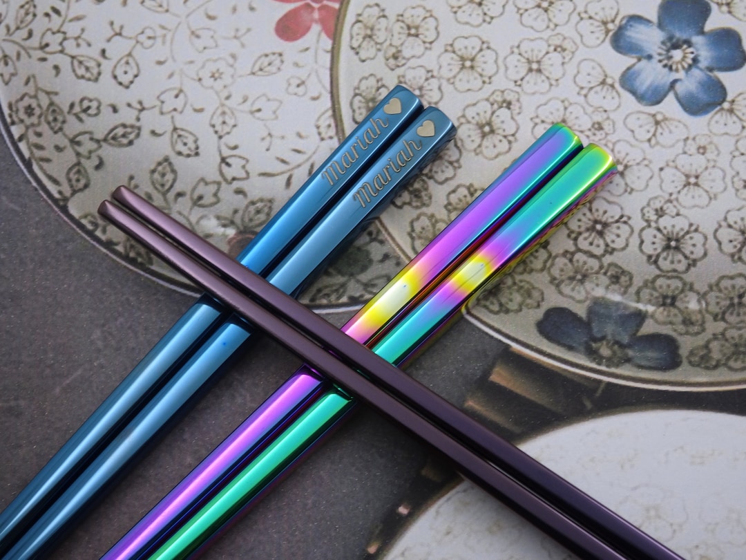 Personalized Stainless Steel Color Chopsticks - Custom Chopsticks Laser ...