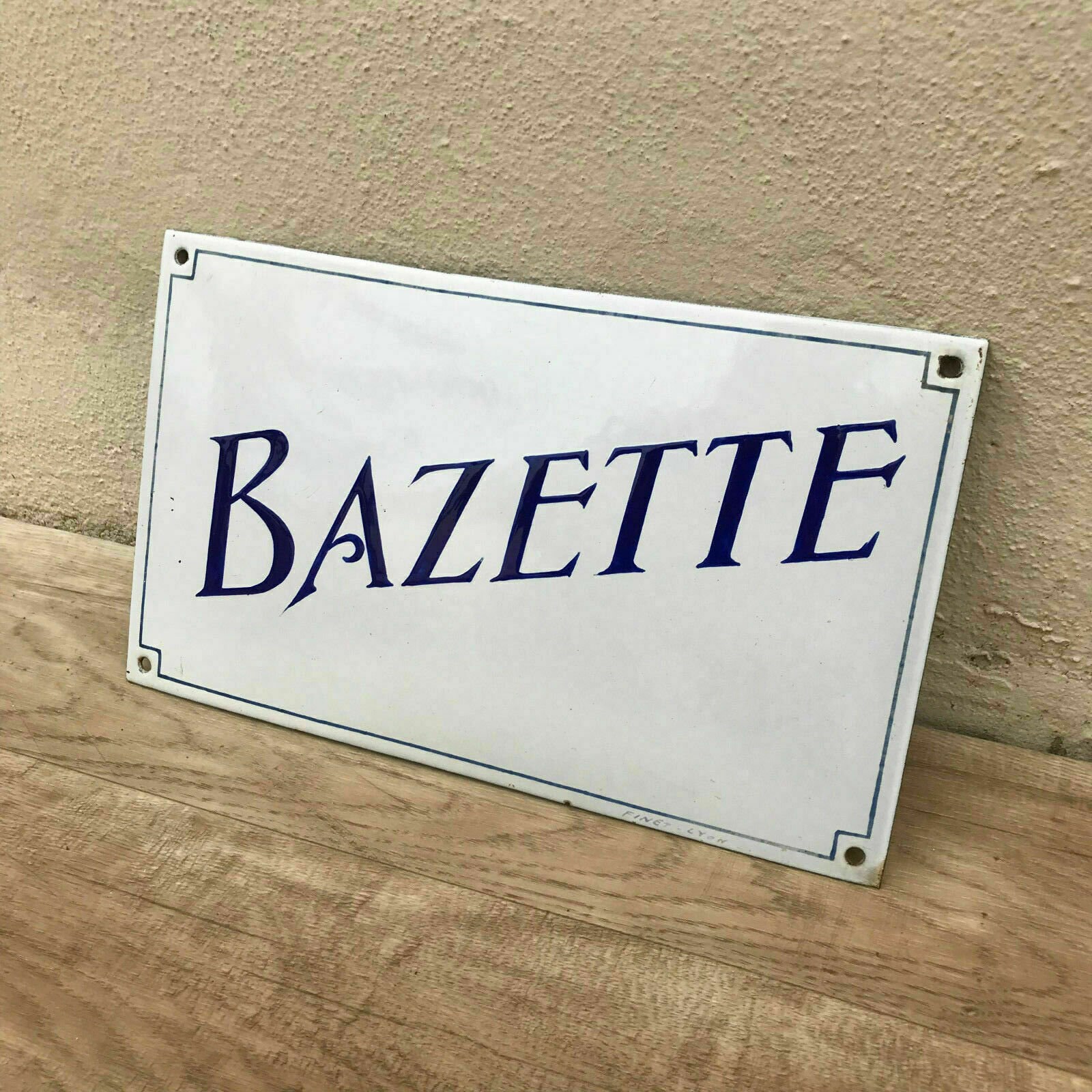 French Enamel Street Sign BAZETTE Vintage House Plaque Lyon 17021824 - Etsy