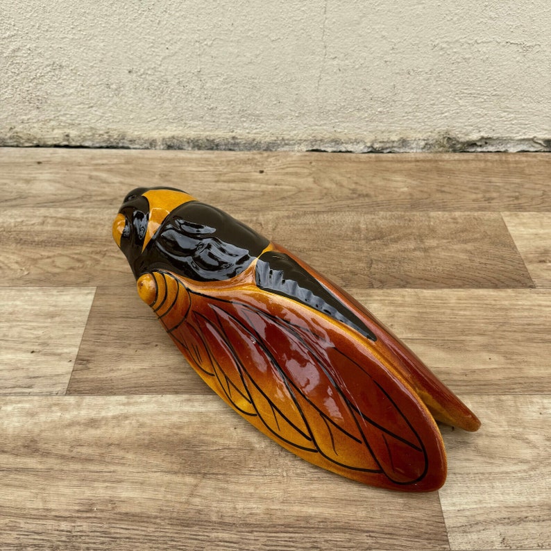Vintage French Majolica Cicada Wall Pocket Vase Provence Big 0605246 - Etsy