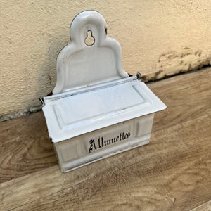 Vintage French Enamelware ALLUMETTES BOX Deco 2608237 - Etsy
