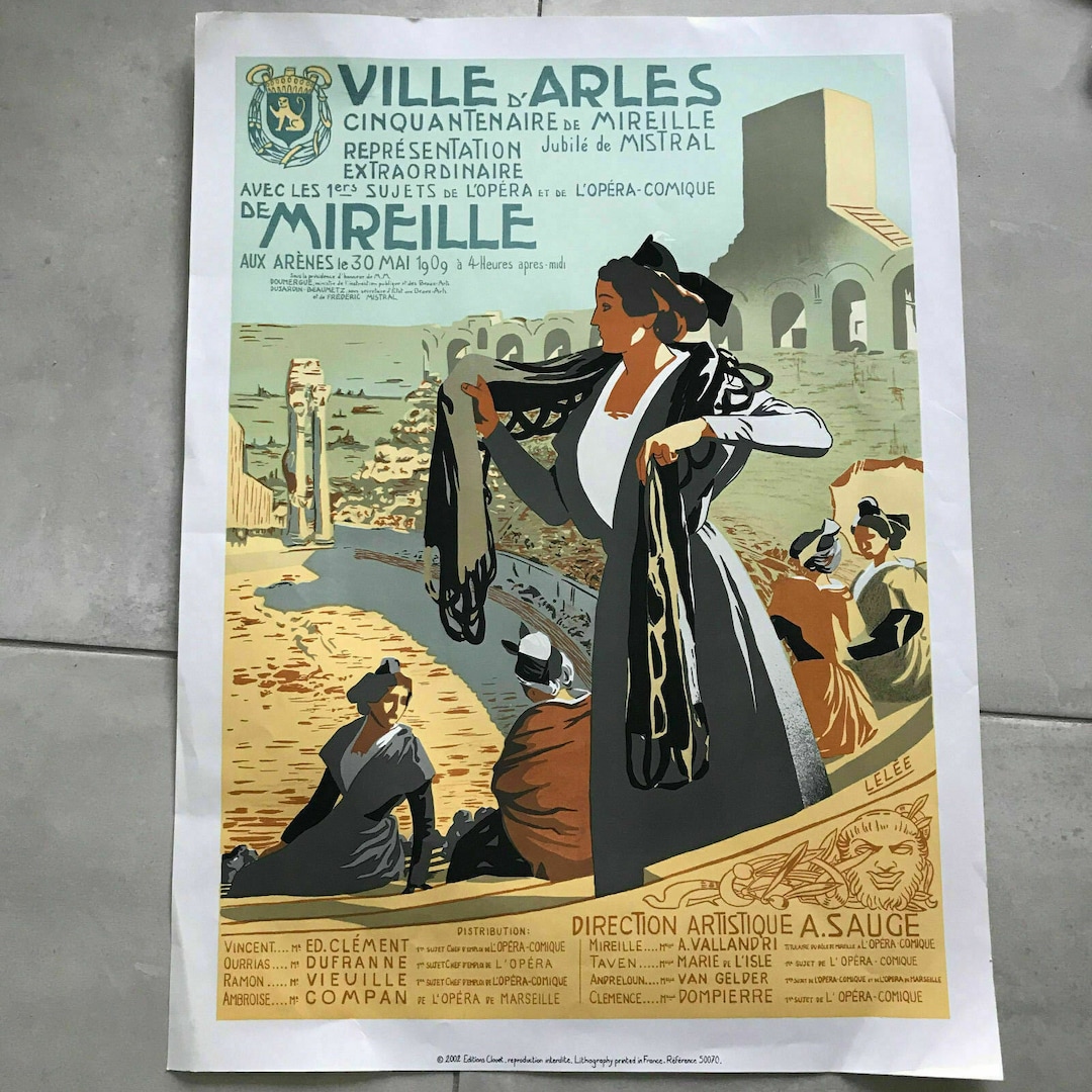 Vintage French Poster for Arles Theatre 17011814 - Etsy