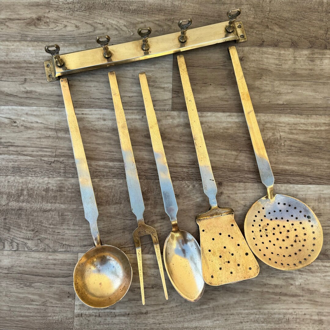 Vintage French Brass Utensils 5 24042414 - Etsy