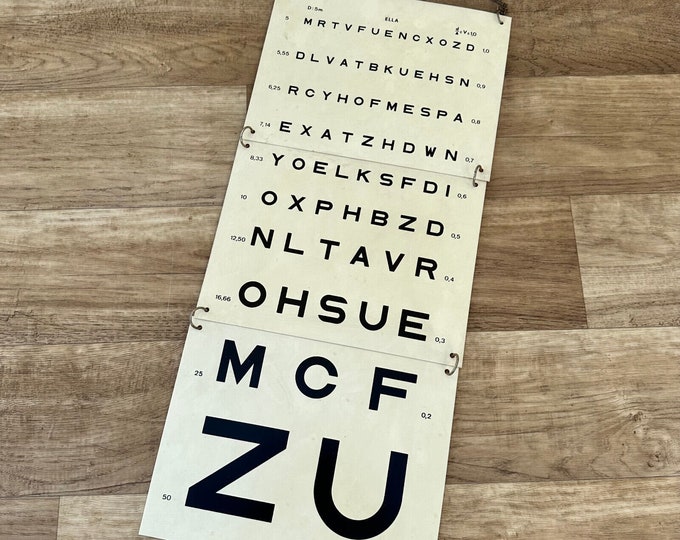Vintage French Test Visual Eye Chart Pediatric Doctor Ophthalmologists ...
