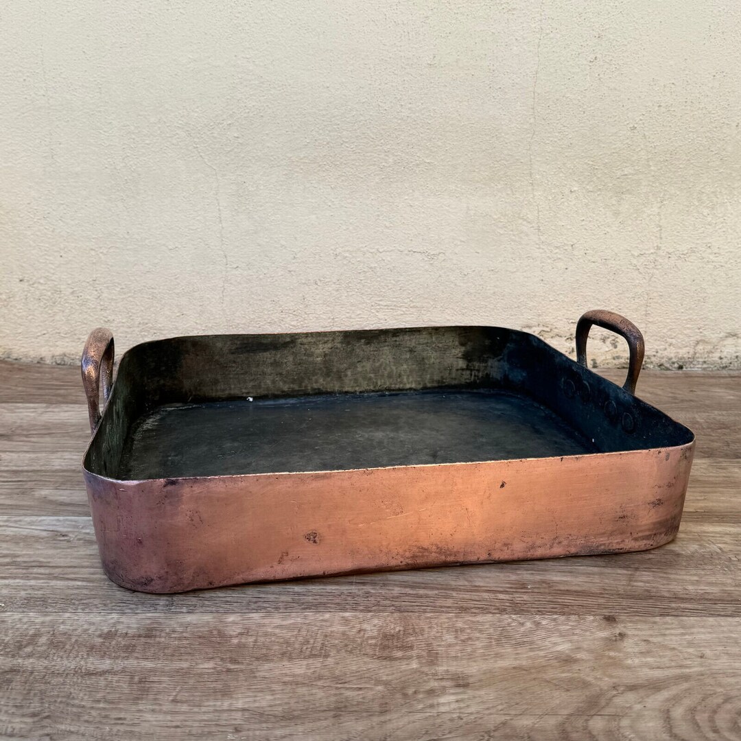 Large French Paris Copper Roasting Pan Dovetailed 17 0905247 - Etsy