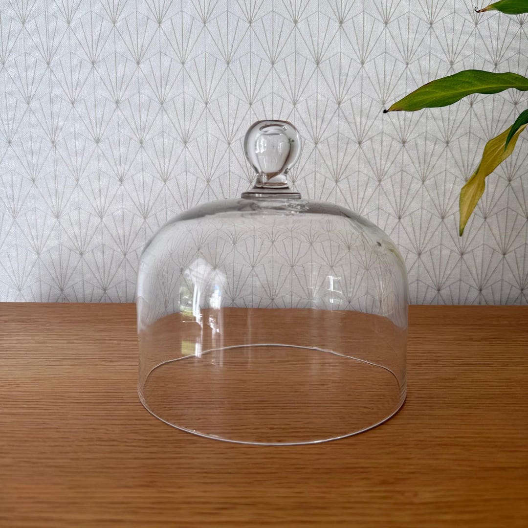 French Glass Cloche Dome Bell Cheese Cover Display Jar Vintage 0309255 ...