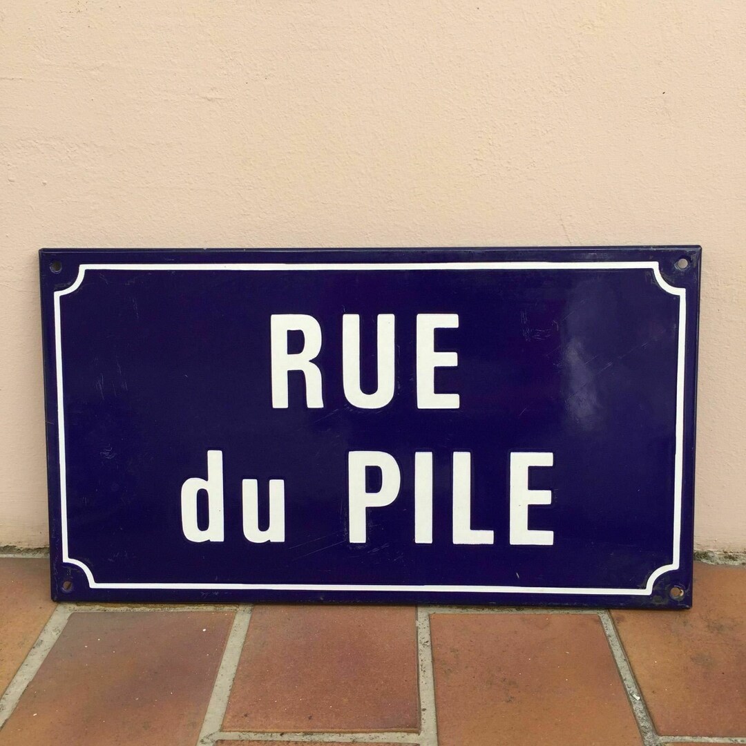 Old French Street Enameled Sign Plaque - Vintage PILE - Etsy