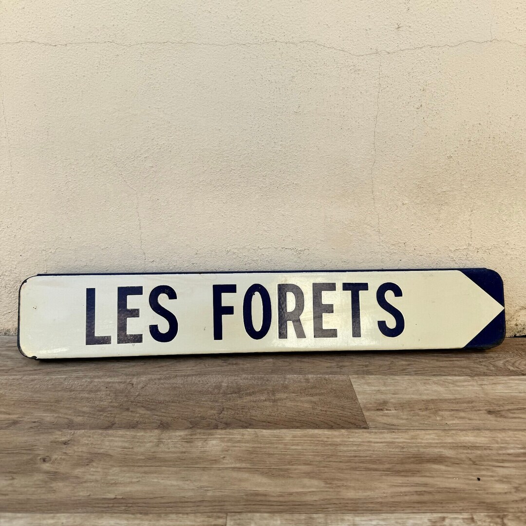 Old French Street Enameled Sign Plaque LES FORETS Vintage 1904242 - Etsy
