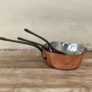 Set of 3 Hammered Windsor French Copper Pans 4kg 2mm 12092415 - Etsy