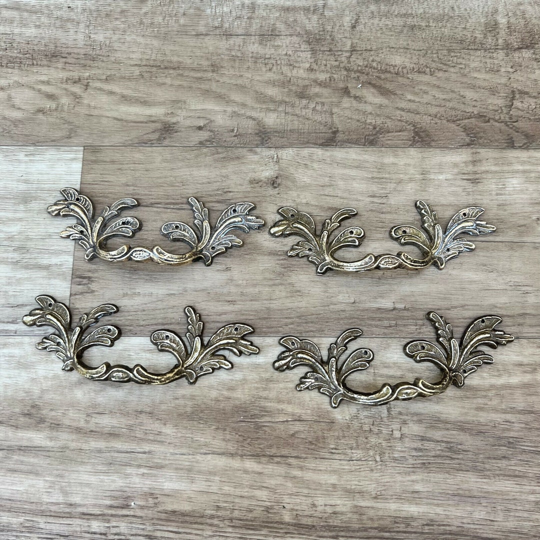 5" French Provincial Drawer Pulls Shabby Chic Handle Brass Lot of 4 ...