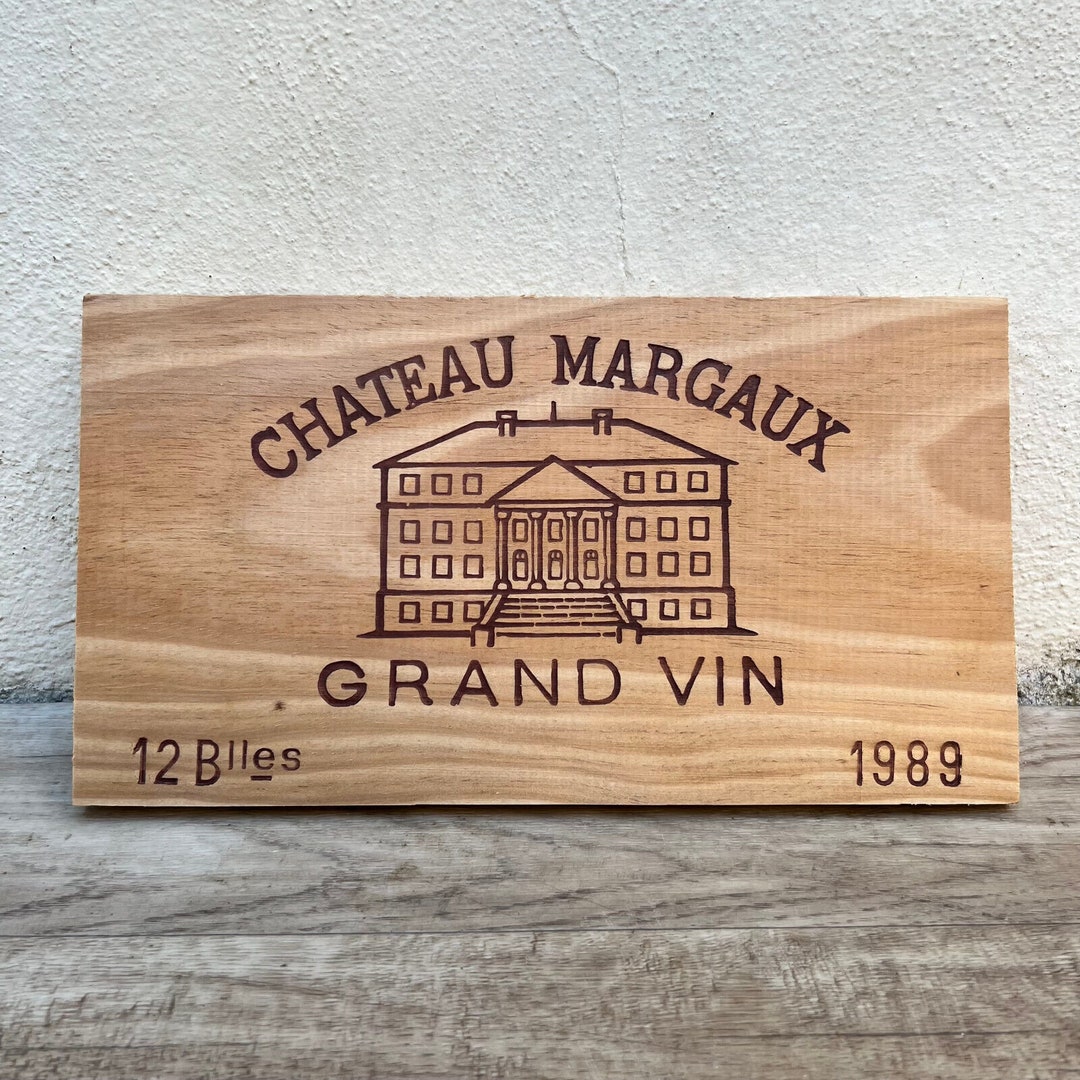 Wine Wood Crate Box Panel Antique Vintage French Wall Sign MARGAUX ...