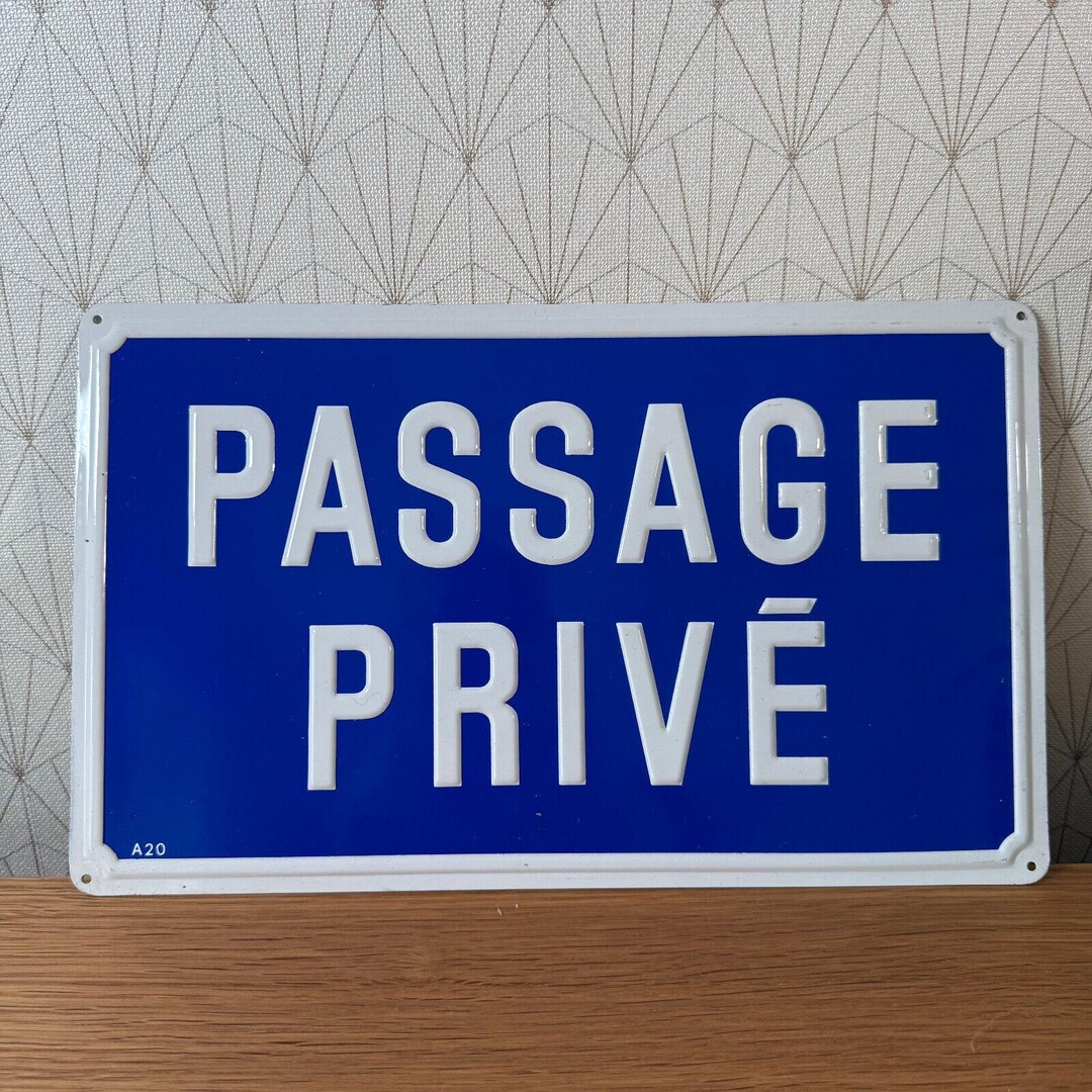 French Street Sign Plaque - PASSAGE PRIVE 2212245 - Etsy