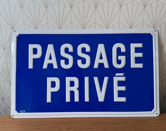 French Street Sign Plaque - PASSAGE PRIVE 2212245 - Etsy