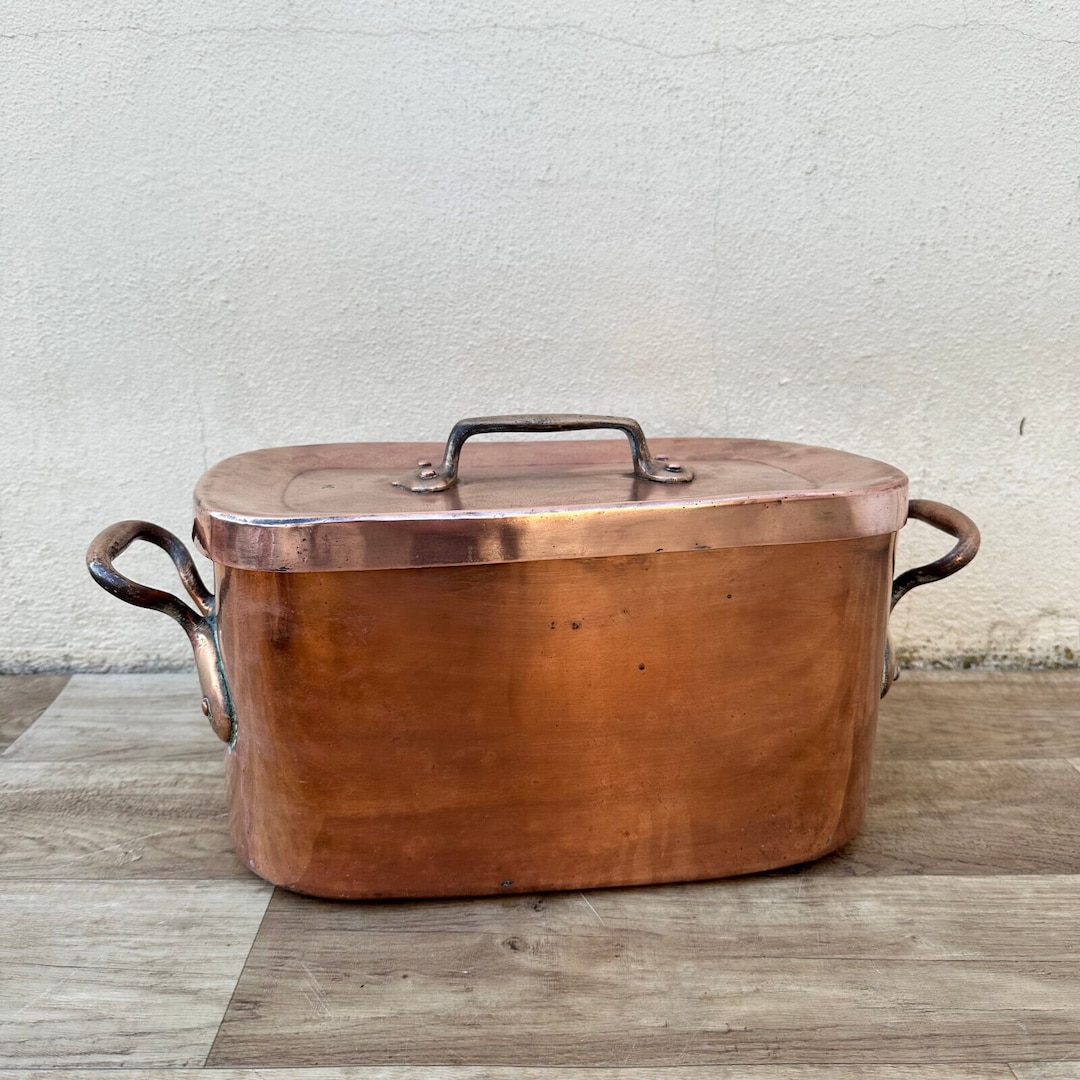 Dovetailed French France Daubiere Rosting Pot Vtg Copper Cookware ...