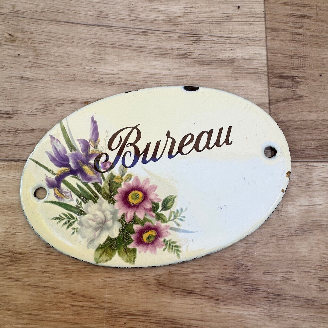 French Bureau Plaque Vintage Enamel Door Sign Office Decor 18102317 - Etsy