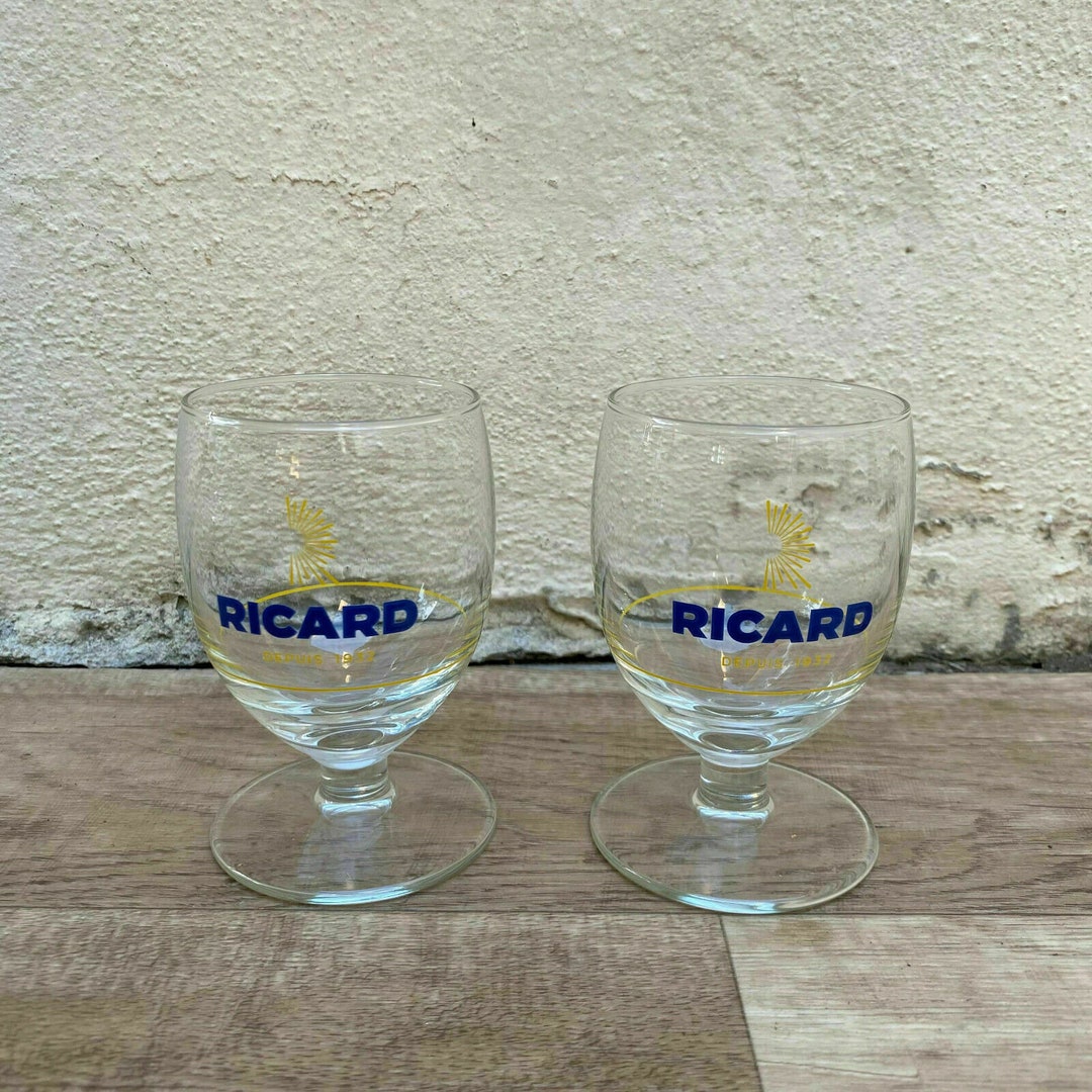 2 French Ricard Anisette Pastis Glasses With Sunburst Motif 23092020 - Etsy