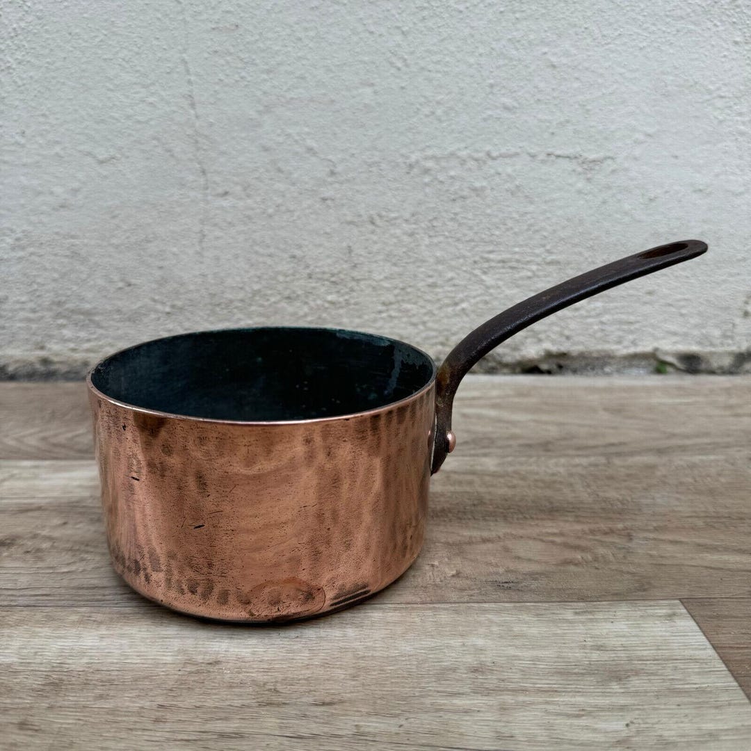 French Copper Saucepan Magasins Du Louvre Paris Tin Lined Vintage ...