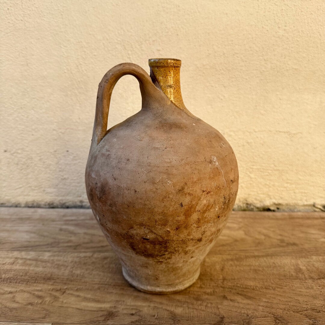 French Pottery Jug Vintage Stoneware Water Pitcher Southwest France ...