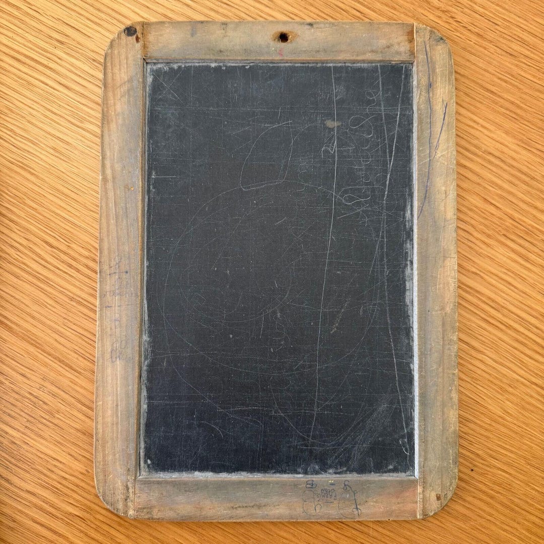 Vintage French School Slate Board JUVA Double Sided Chalk Writing ...