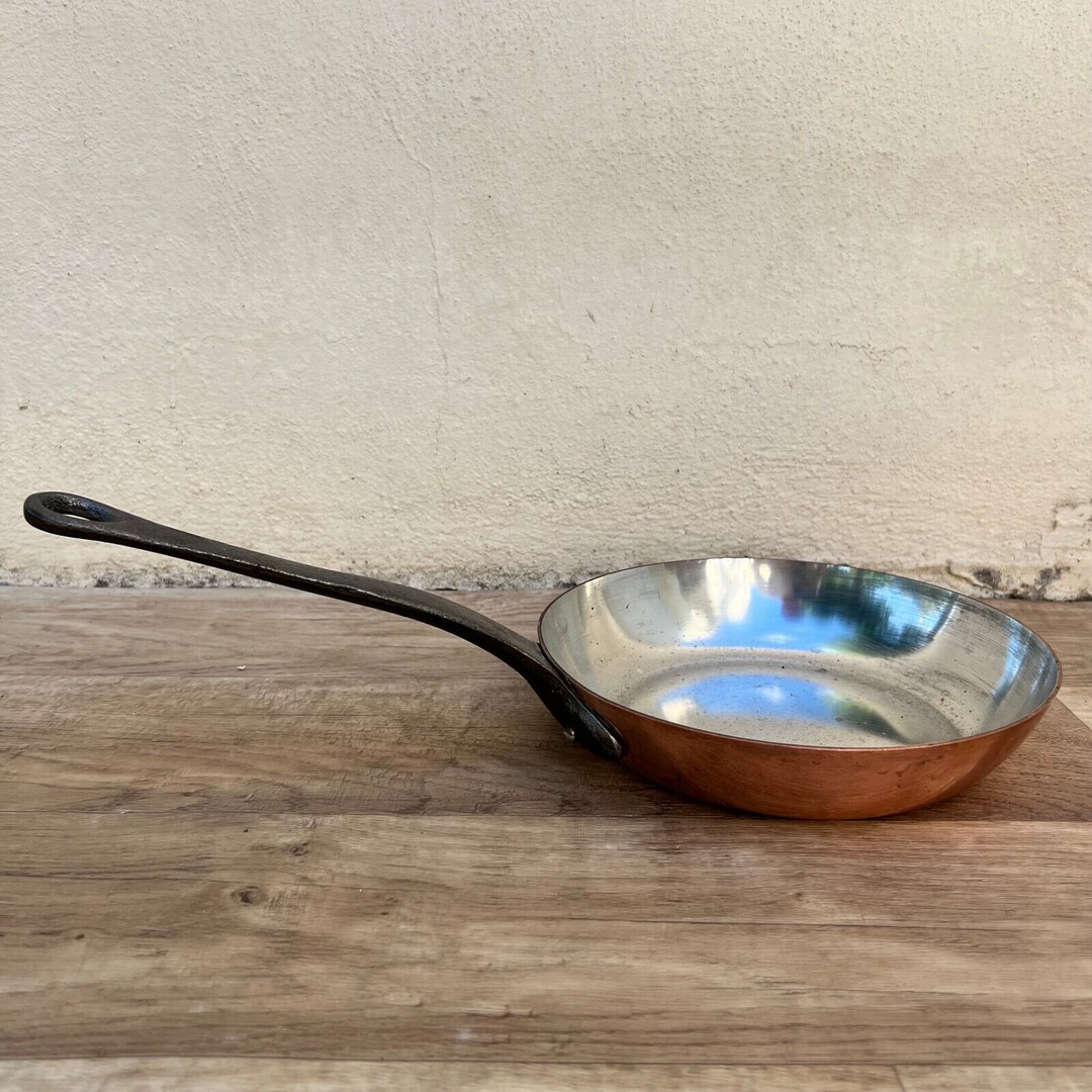 French Copper Frying Pan Round Made in France 2307223 - Etsy