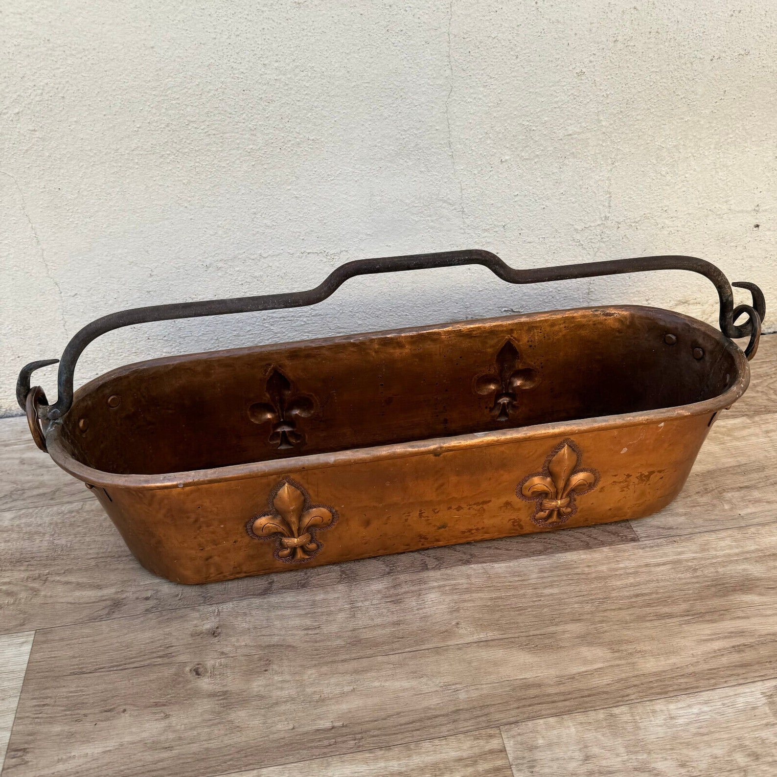 Antique French Copper Fish Kettle/poacher/steamer/planter Lys 1404241 ...
