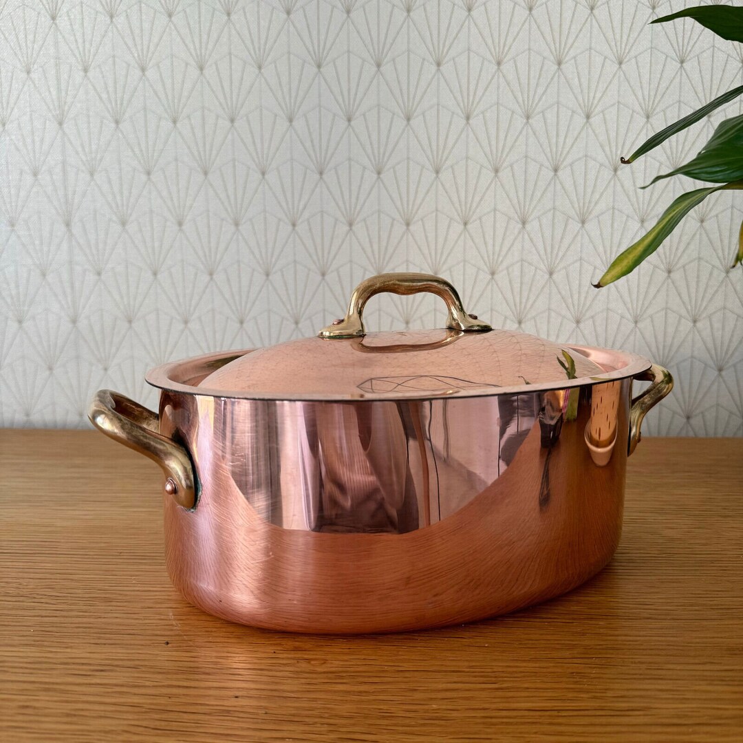 Vintage French Stock Pot Vtg Copper Cookware Made in France 6 1/2 ...