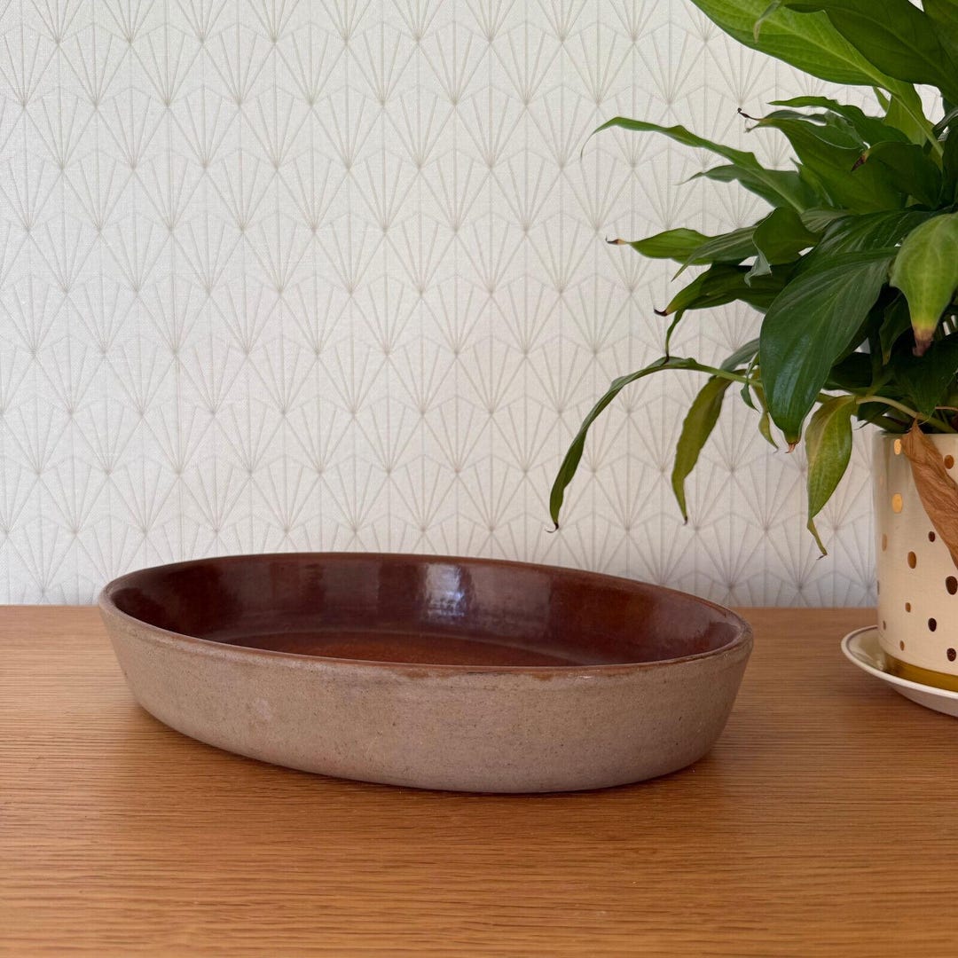 Vintage La Bourguignonne France Handmade French Bakeware 12.75” Gratin ...