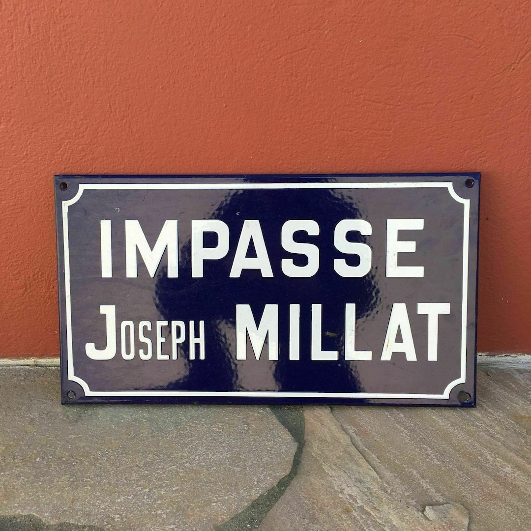 Old French Street Enameled Sign Plaque Vintage Millat - Etsy