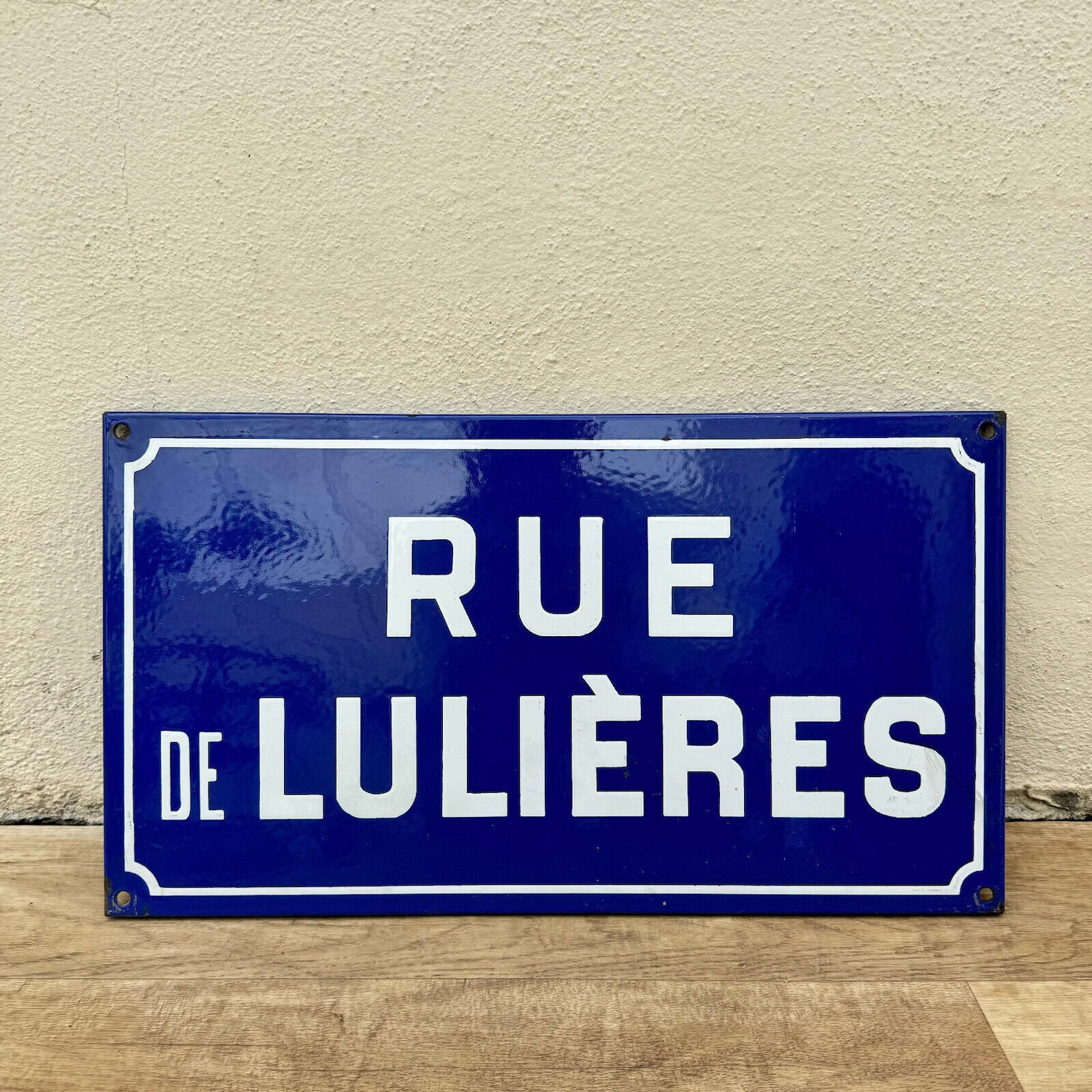 Vintage French Street Sign Enamel Blue White Rue De Lulieres 0605241 - Etsy