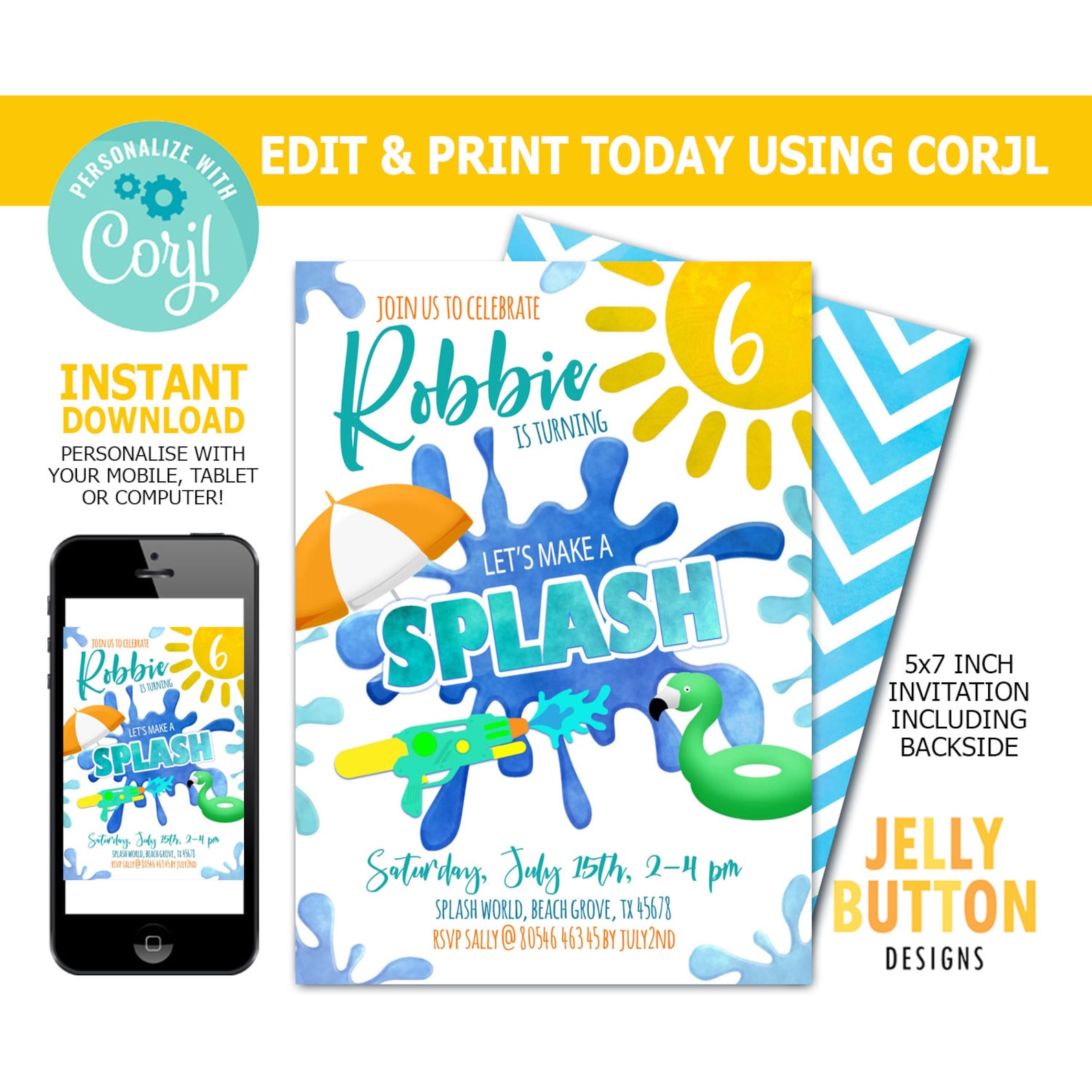 Splash Invitation Splash Party Water Bash Invite Splish - Etsy 日本