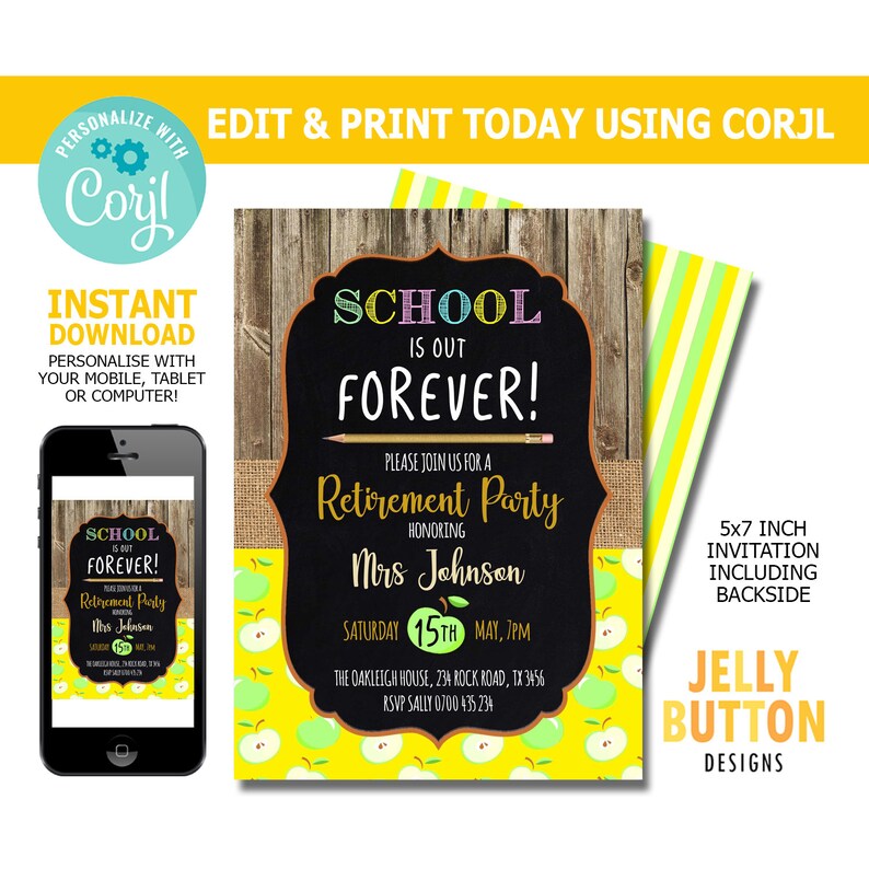 Teacher Retirement Party Invitation, Retirement Party, Teacher Party ...