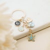 BEACH KEYCHAIN, Custom Beachy Keychain, Starfish Key Ring, Seashell ...