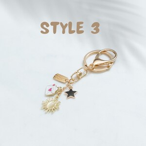 Girly Dangle Keychain Custom Initial With Flower-star-cherry-envelope ...