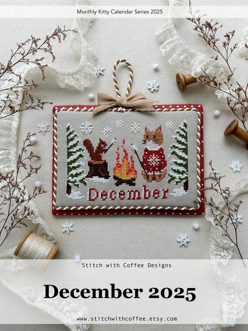 December 2025 Kitty Calendar Series Christmas December Marshmallow ...
