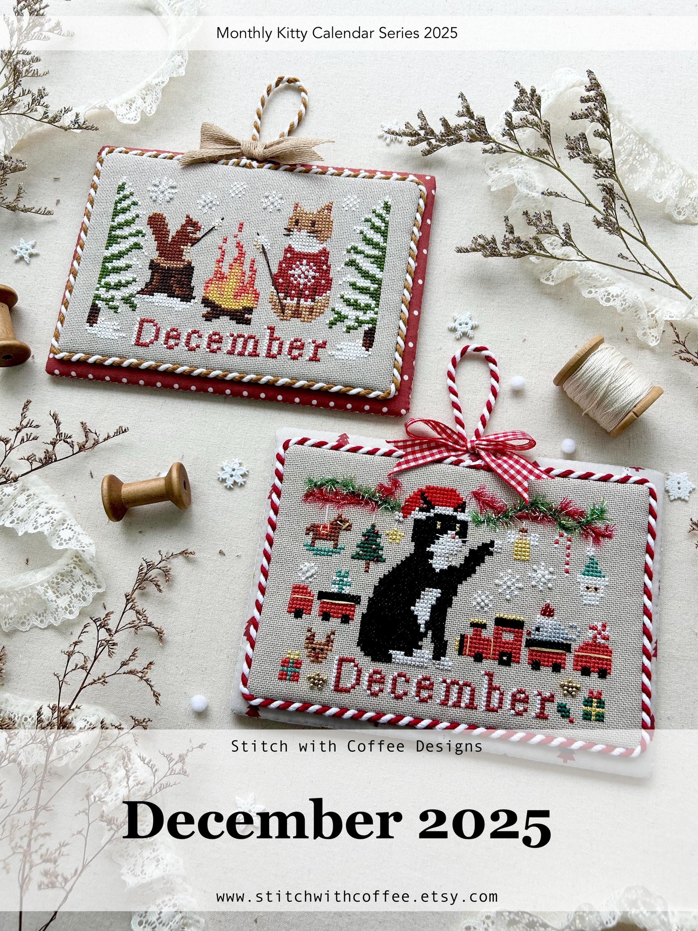 December 2025 Kitty Calendar Series Christmas December Marshmallow ...