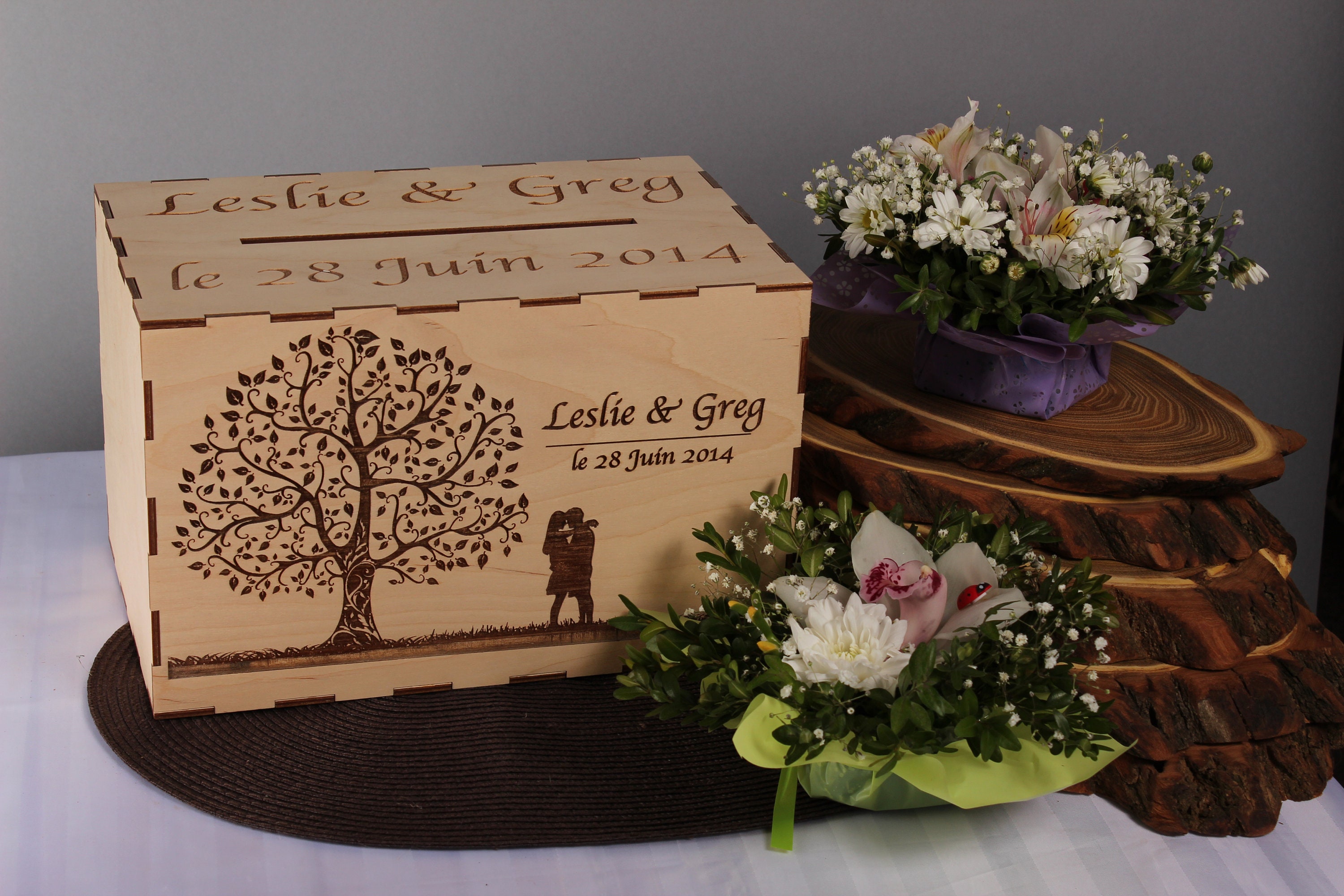 Wedding card box Rustic Wedding wooden Card Box with | Etsy