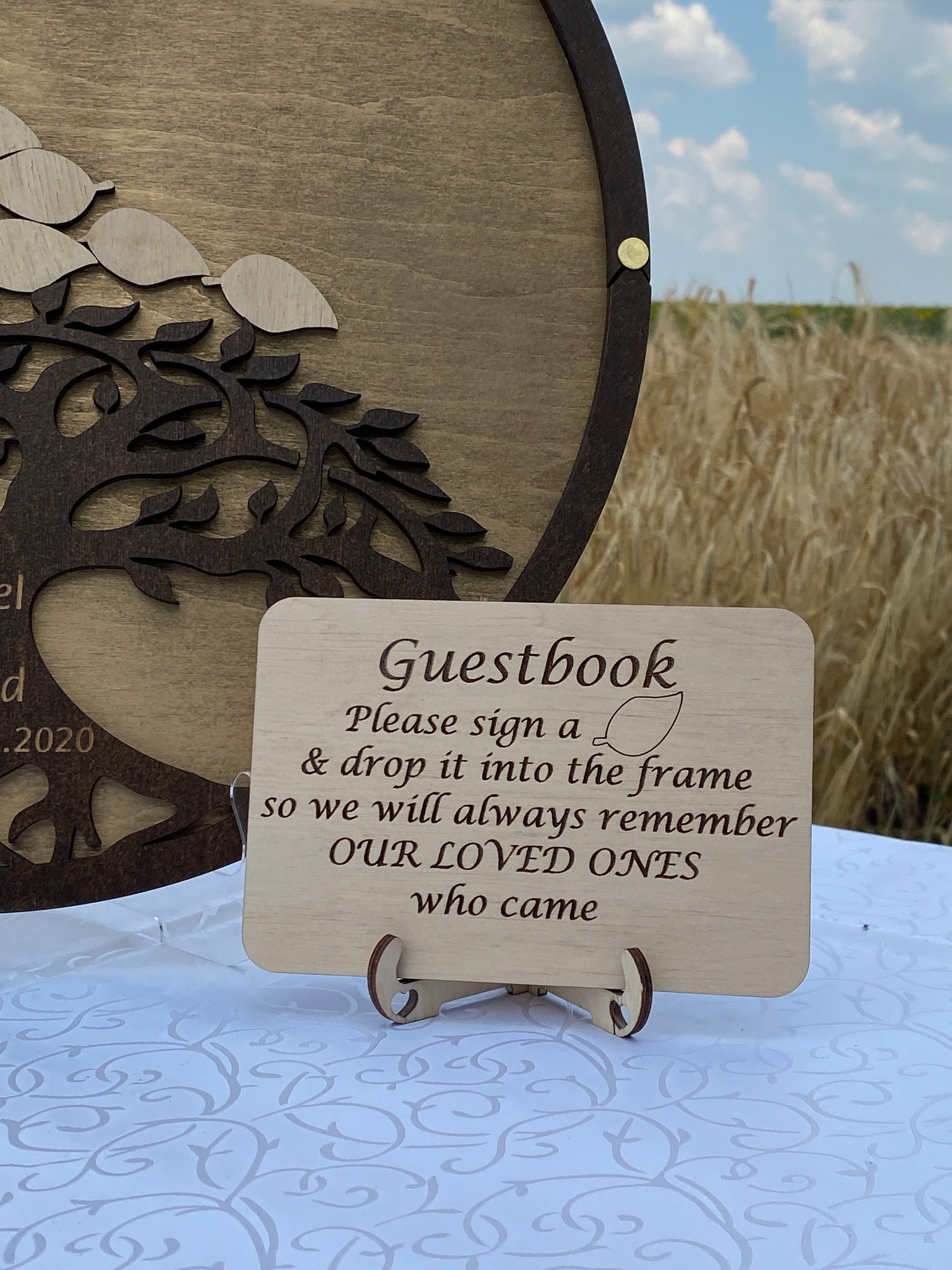 Wedding Guest Book Alternative Tree, Tree Wedding Guest Book Sign ...