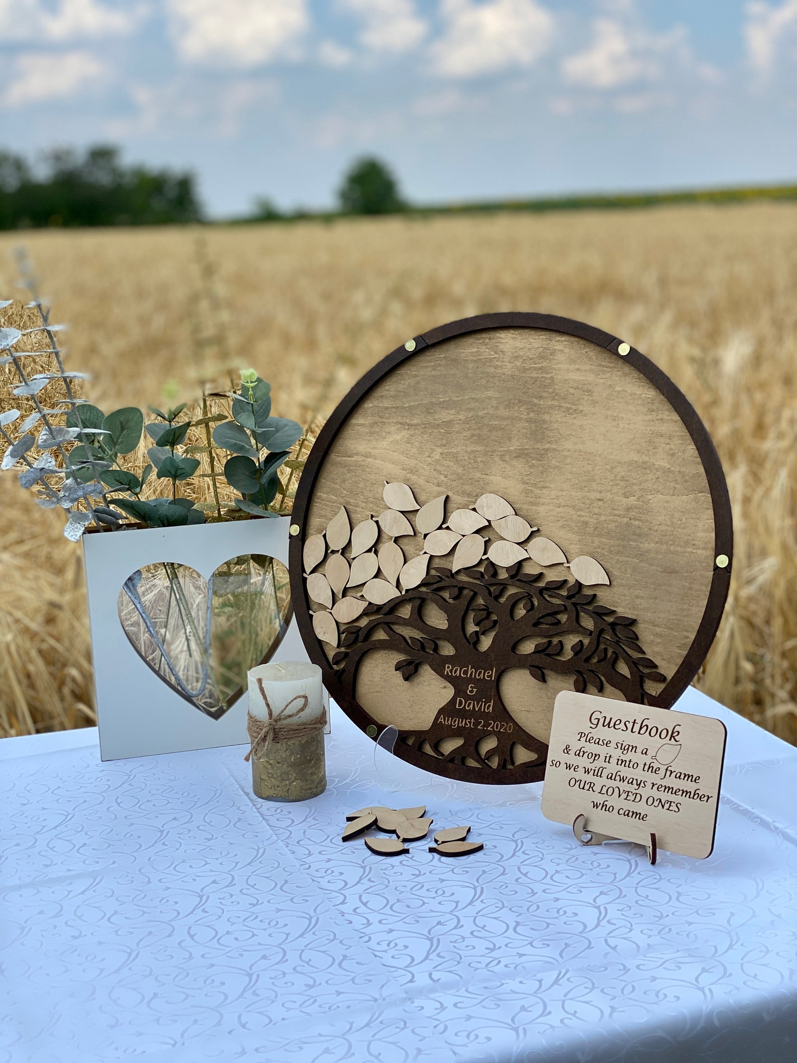 Wedding Guest Book Alternative Tree, Tree Wedding Guest Book Sign ...