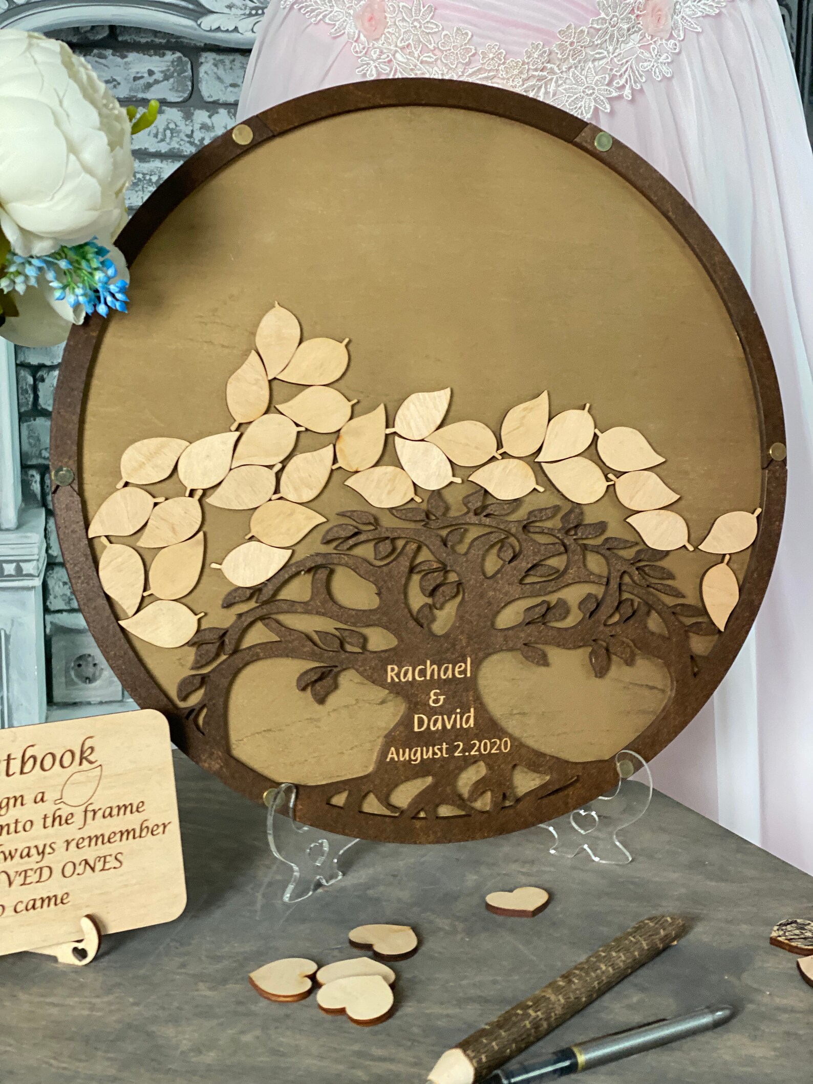 Wedding Guest Book Alternative Tree, Tree Wedding Guest Book Sign ...