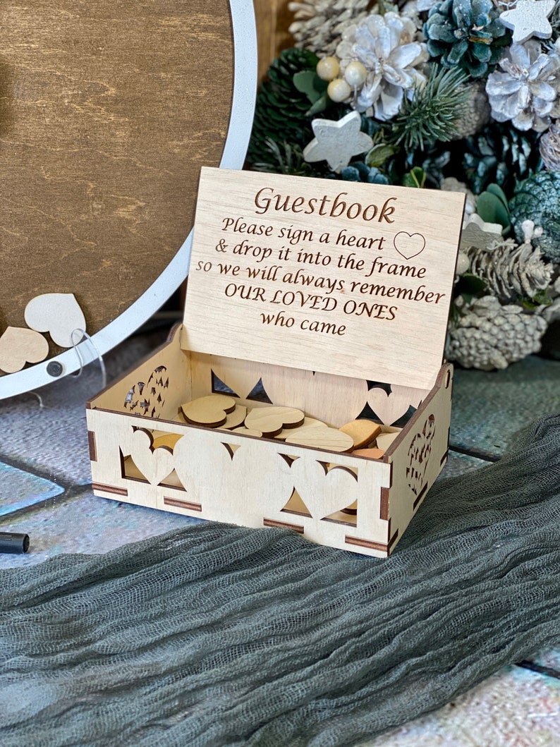 Alternative Round Wedding Guest Book Drop Box Wooden Wedding | Etsy
