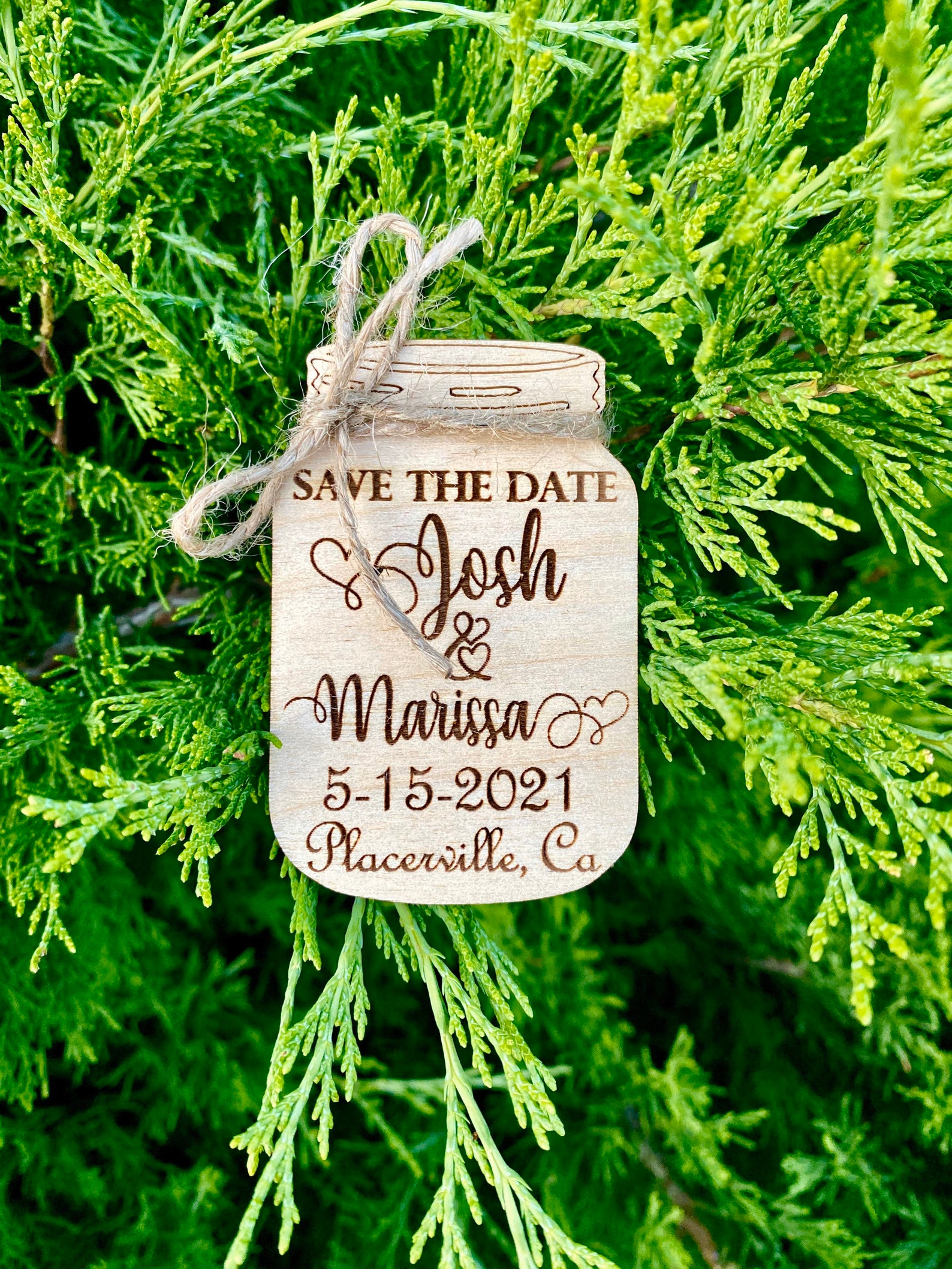 Wooden save the date Magnet Save the date Mason jar mason | Etsy