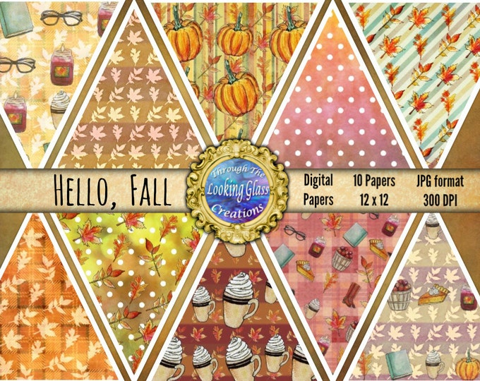 Fall Digital Paper Autumn Digital Paper Digital Paper Autumn - Etsy
