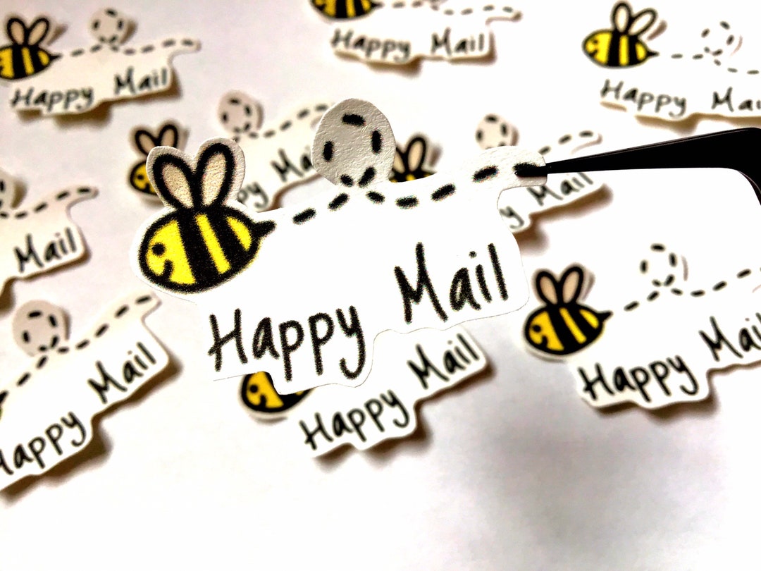 10 Happy Mail Bee Stickers Hand Cut for Journal Penpal - Etsy