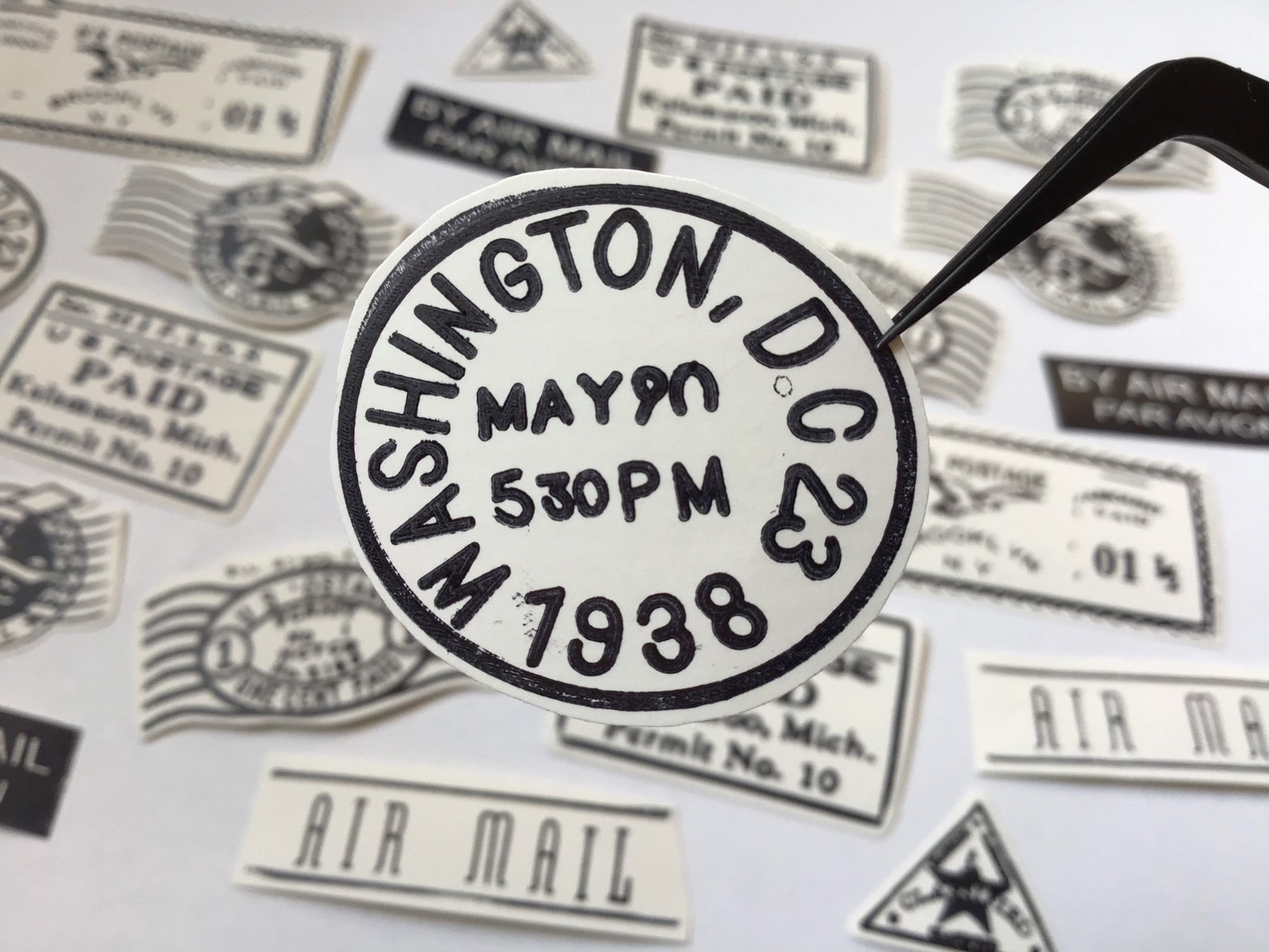 US Postal Hand Stamped Stickers Pack of 20 for Envelope - Etsy UK