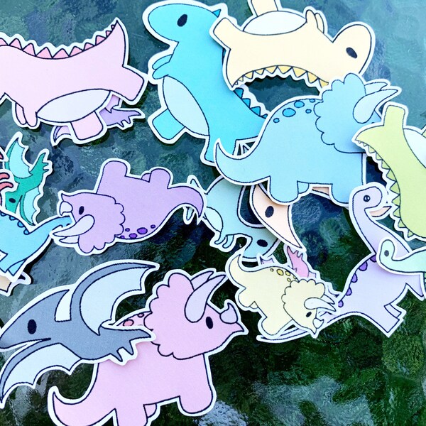 Dinosaur Stickers - Etsy