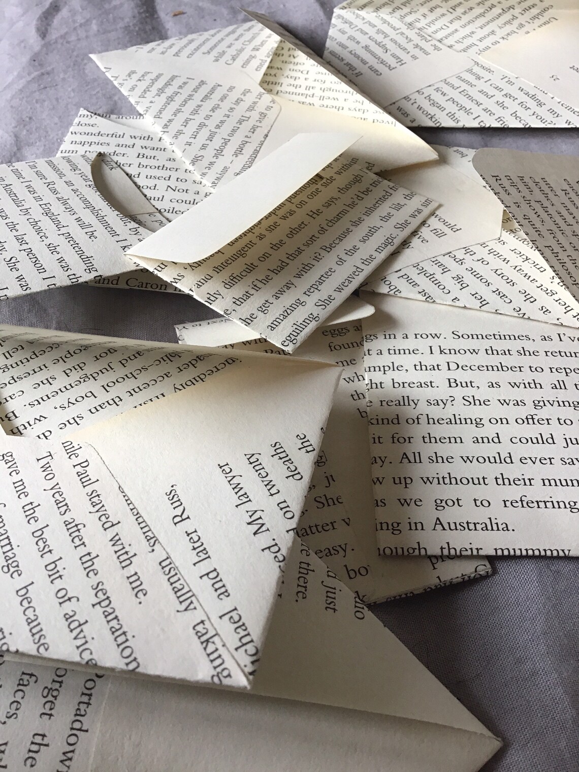 10 Book Page Style Envelopes | Etsy