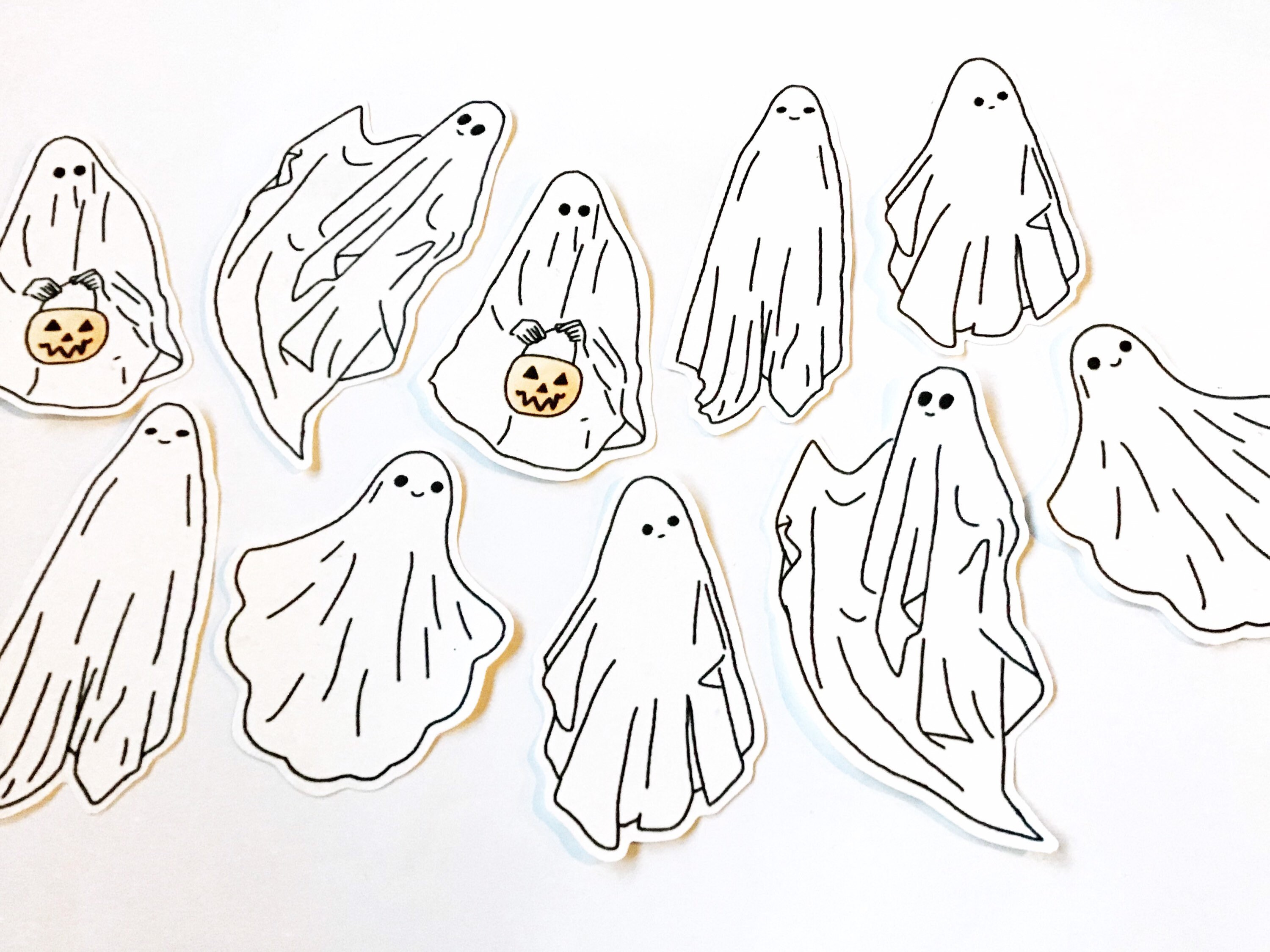 Sheet Ghost Sticker Pack Pack of 10 spooky Halloween | Etsy