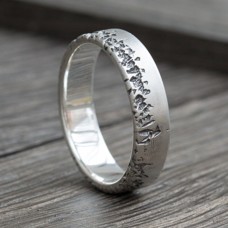 Oxidized Silver Engagement Ring - Etsy