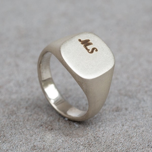 Mens Initial Ring - Etsy