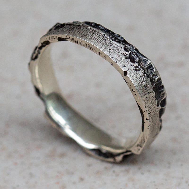 Rustic Silver Ring - Etsy