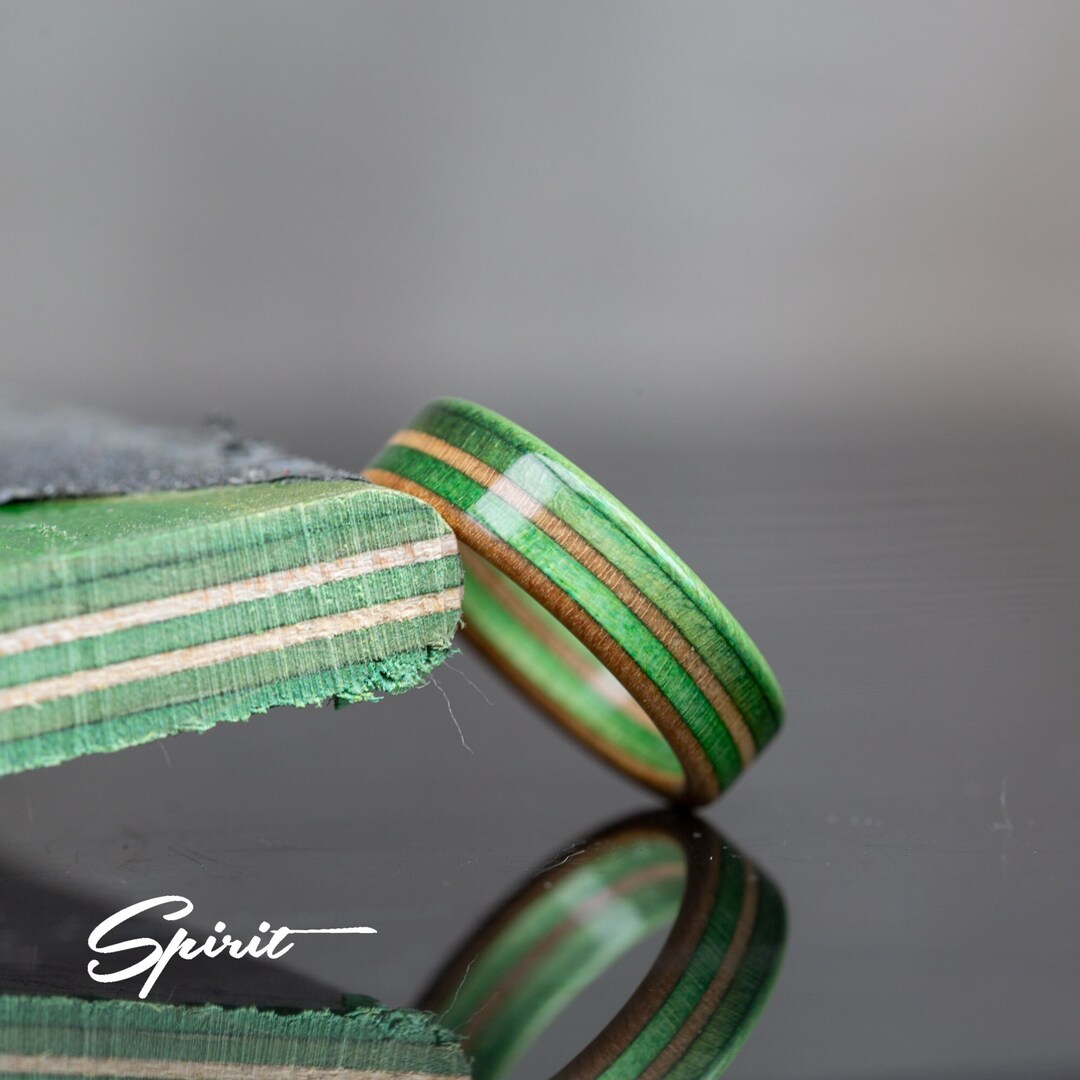 Recycled Skateboard Wood Ring - Wedding Band - Unique Ring - Mens Rings ...